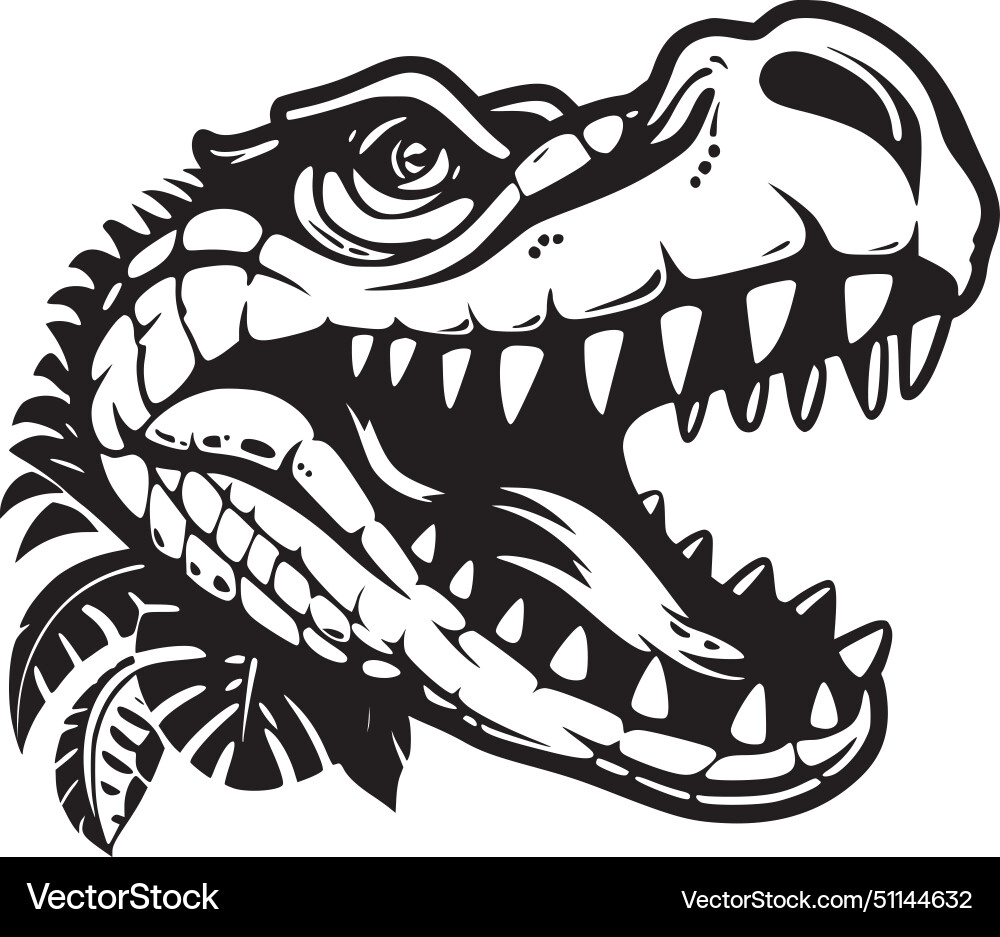 Alligator - black and white isolated icon Vector Image