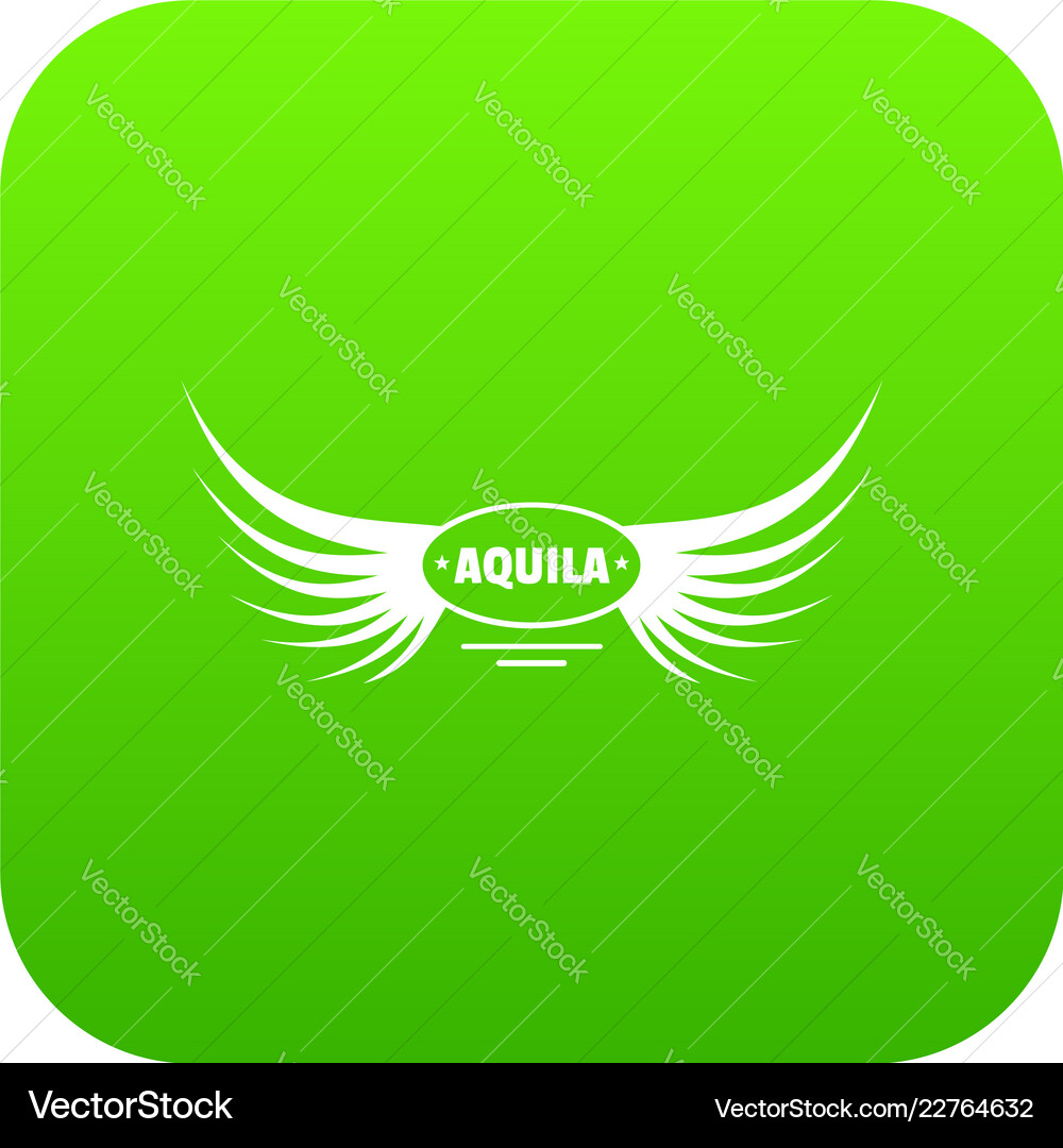 Aquila wing icon green Royalty Free Vector Image