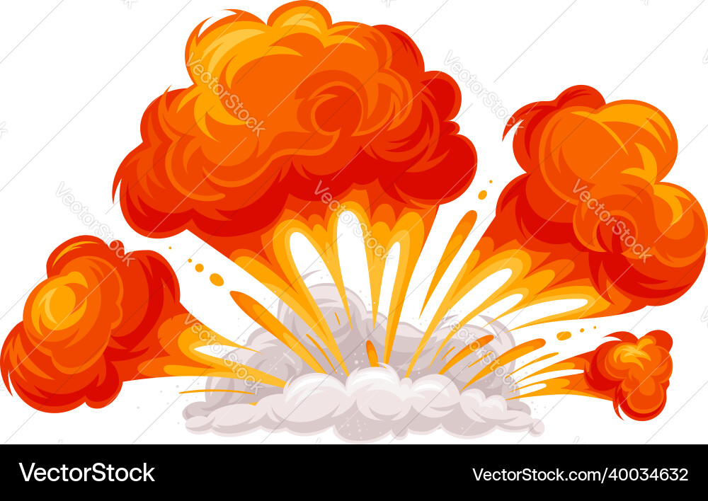 Explosion with smoke Royalty Free Vector Image