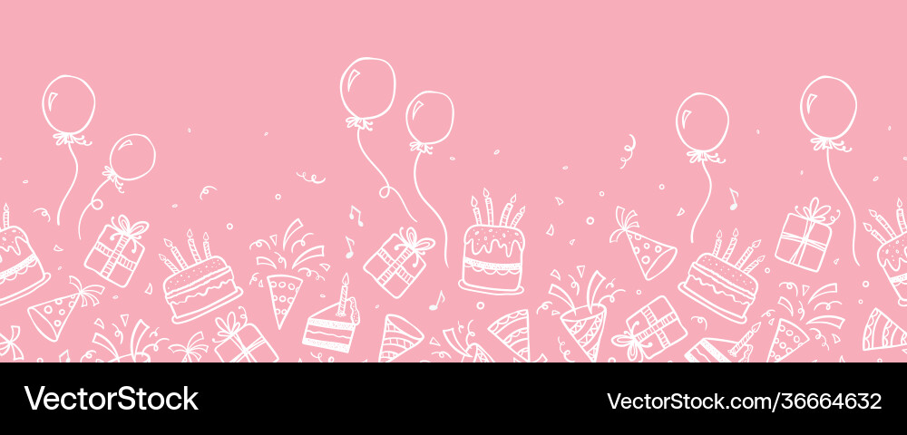 Fun hand drawn party seamless background Vector Image