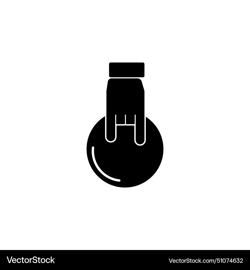 Hand holding bowling ball flat icon Royalty Free Vector