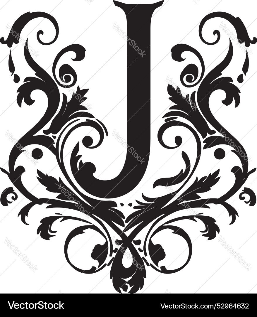 Jubilant script cheerful font j decor jazzy Vector Image