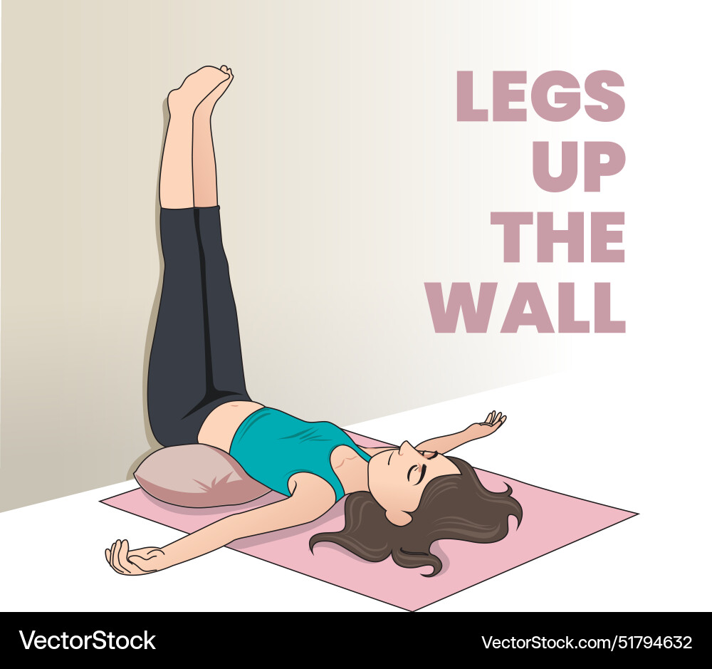 Legs up the wall pose yoga Royalty Free Vector Image