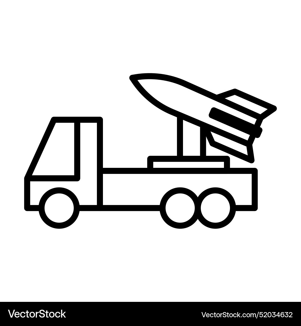 Missile launcher linear logo mark in black Vector Image