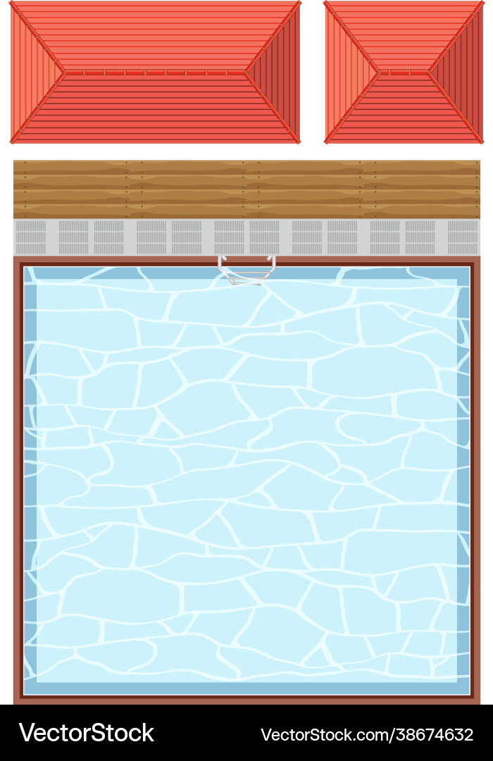 Top view swimming pool on white background Vector Image