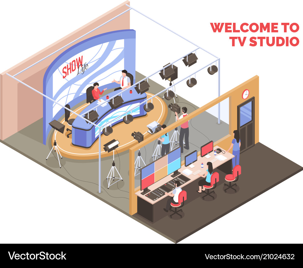 Tv studio Royalty Free Vector Image - VectorStock