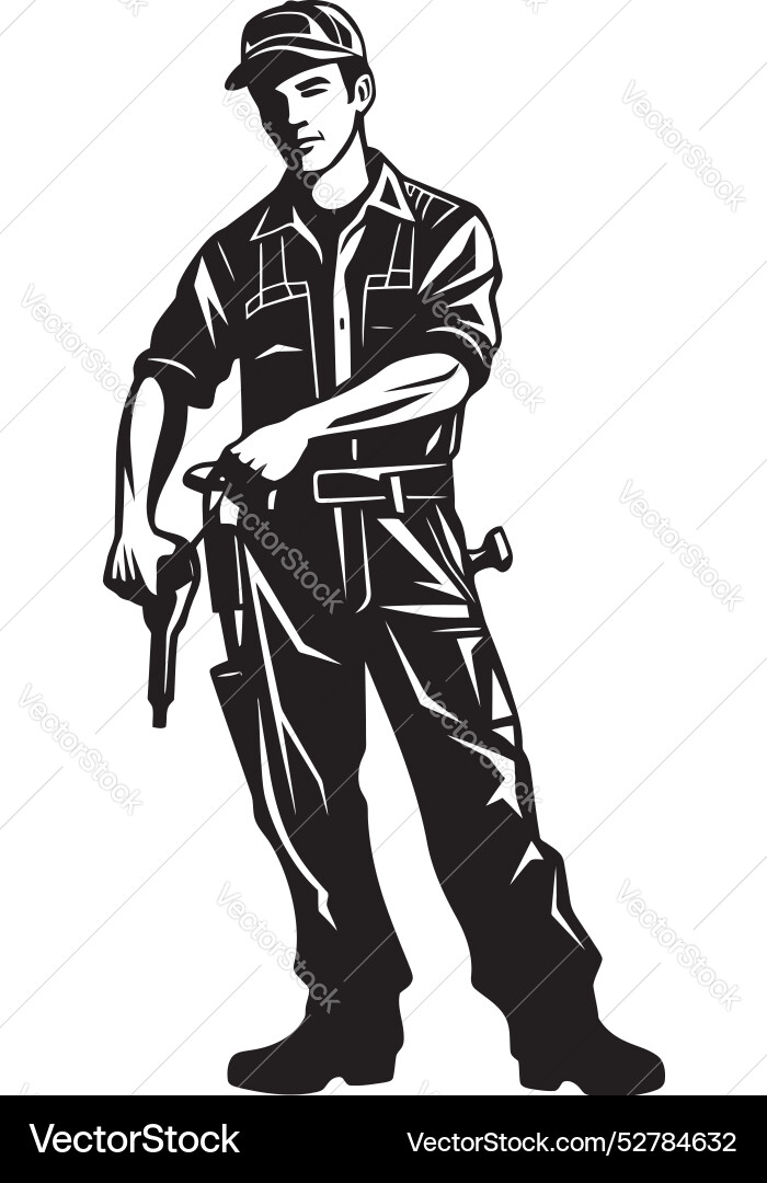 Workforce insignia iconic worker symbol Royalty Free Vector