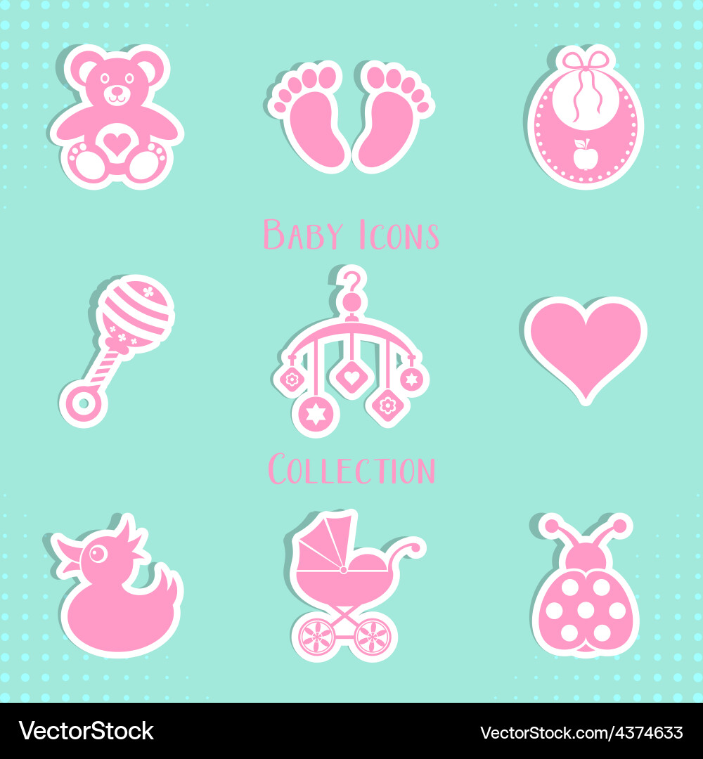 Baby icons collection Royalty Free Vector Image