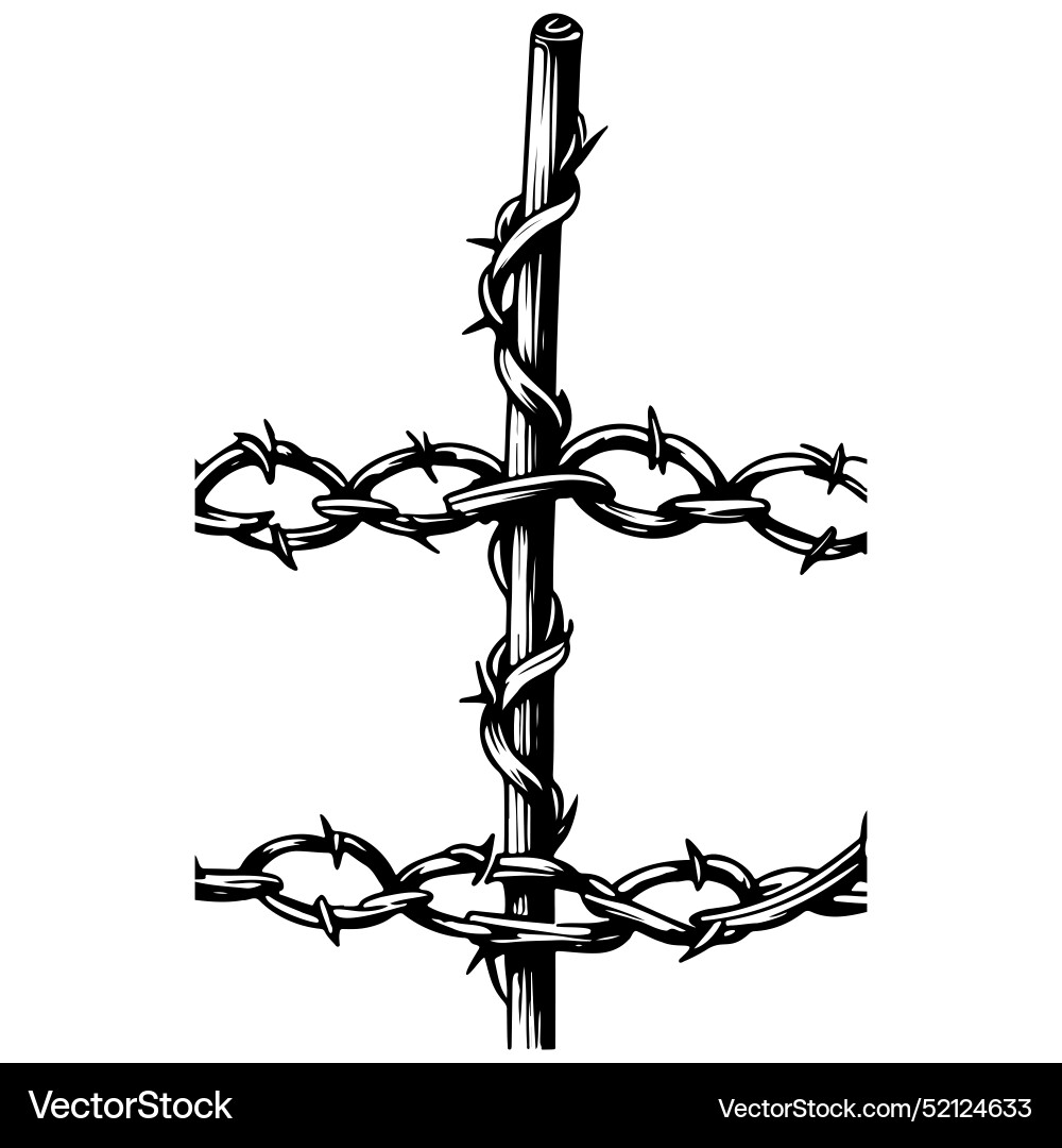Barbed wire sketches hand drawn line transparent Vector Image