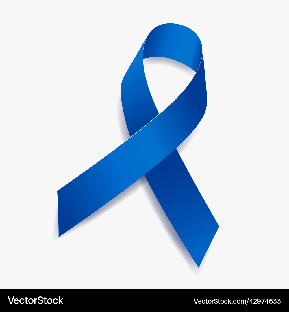 Blue ribbon awareness arthritis water safety Vector Image