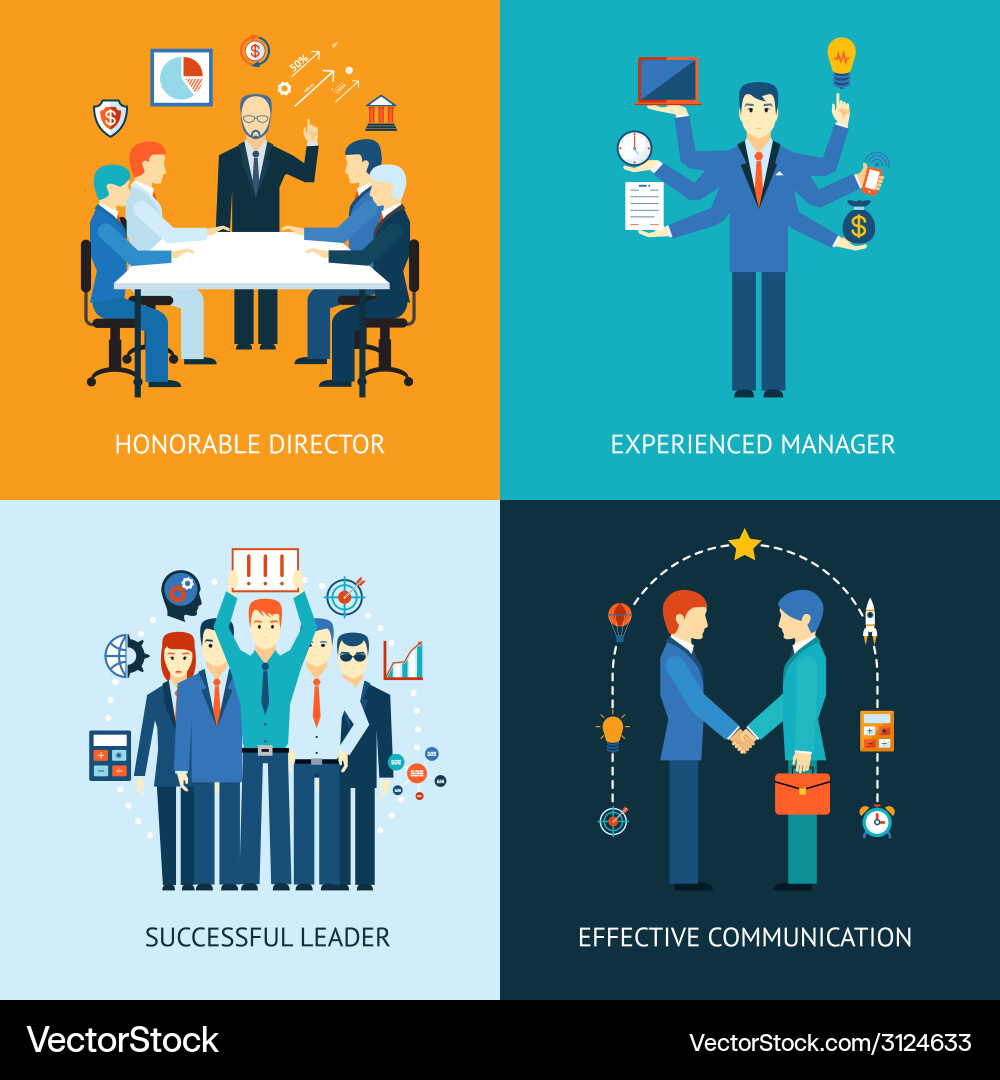 Business team leader banners Royalty Free Vector Image