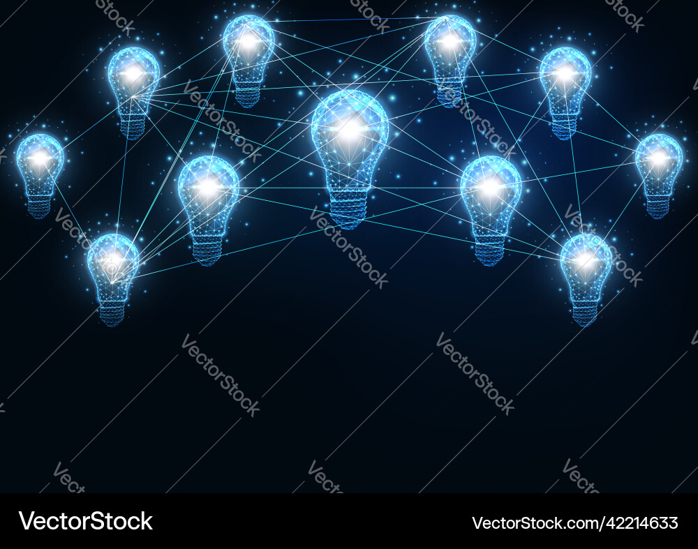 Futuristic network idea light bulb connection Vector Image