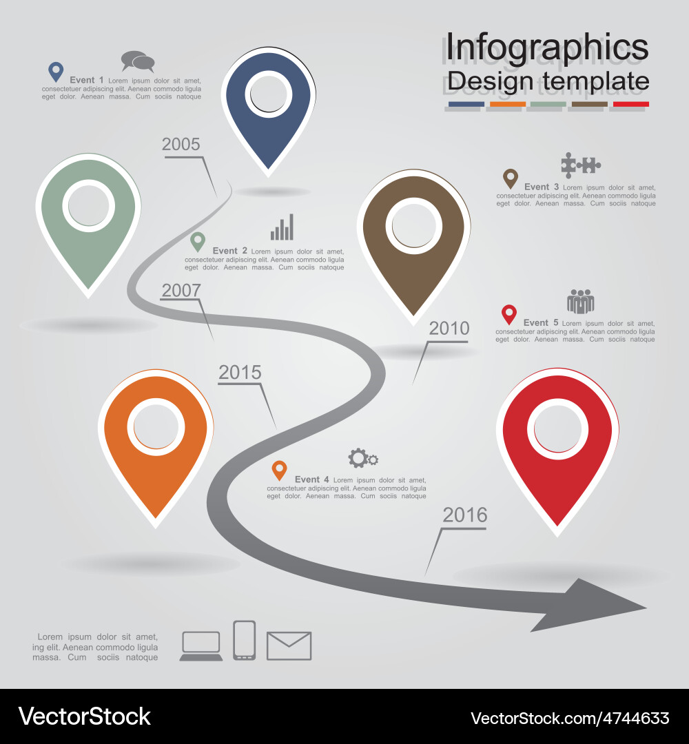 Infographic report template with arrows and icons Vector Image