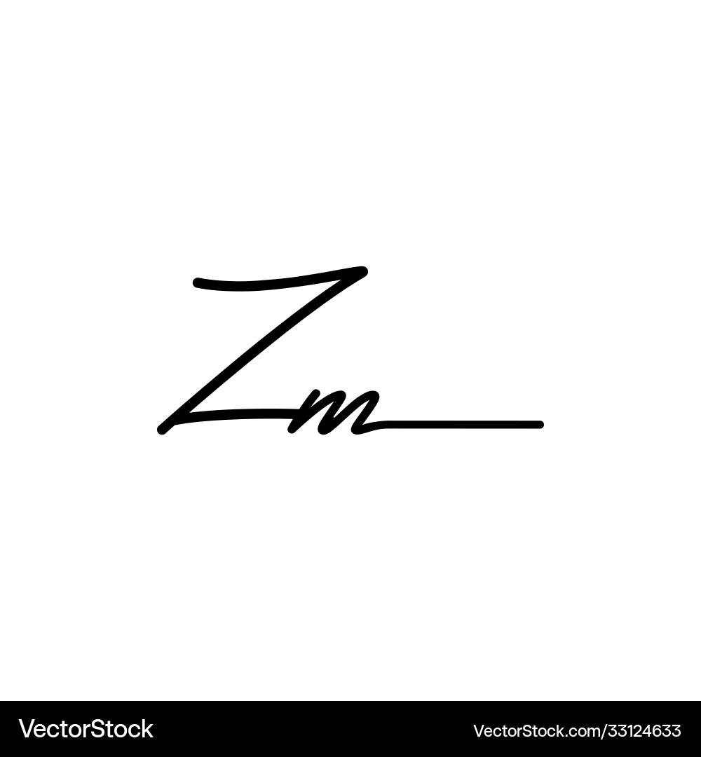 Letter zm signature logo template – Royalty-Free Vector | VectorStock