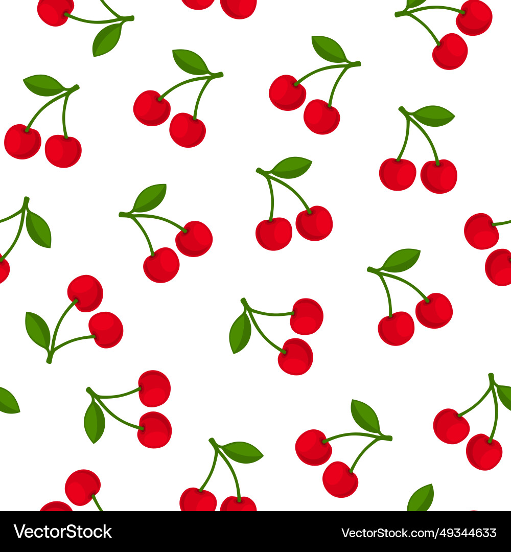 Red Cherry Seamless Pattern Royalty Free Vector Image