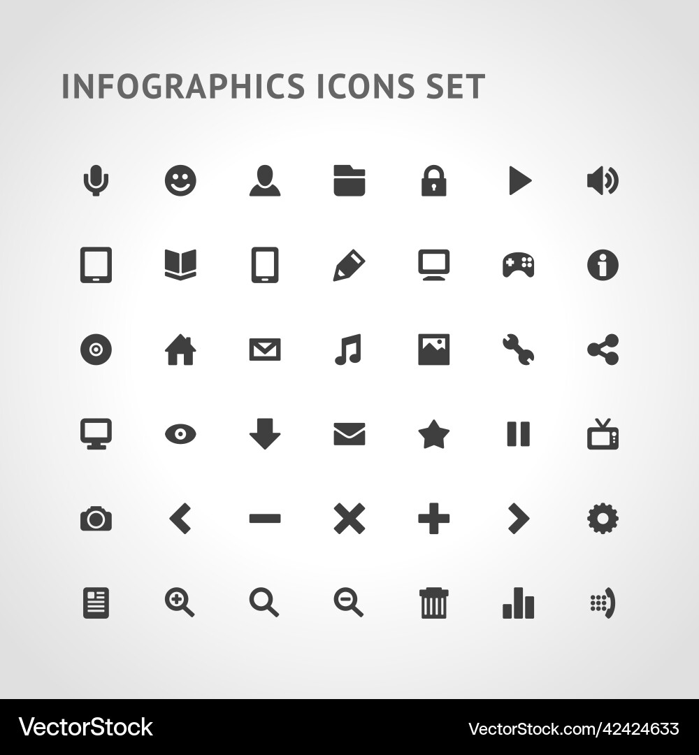 Set minimalist black infographics icon web design Vector Image