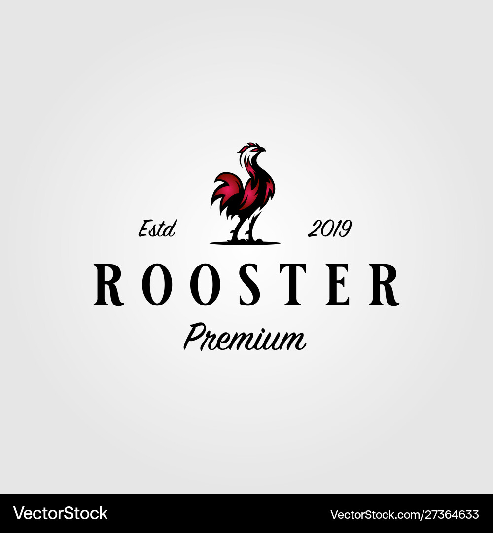 Vintage Rooster Farm Logo Royalty Free Vector Image