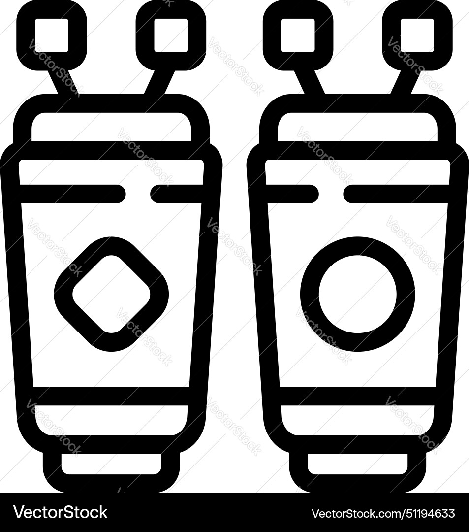 Waste segregation icon outline rubbish Royalty Free Vector