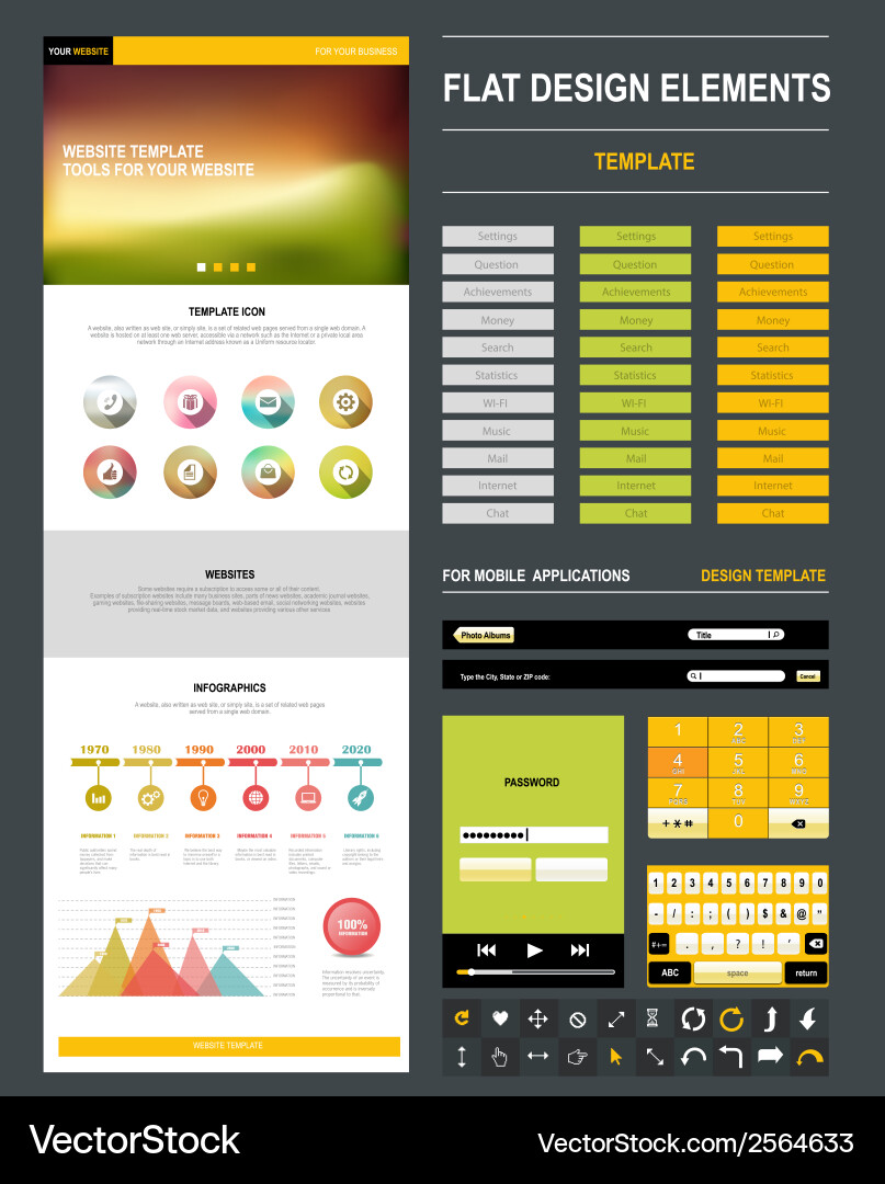 Website design template Royalty Free Vector Image