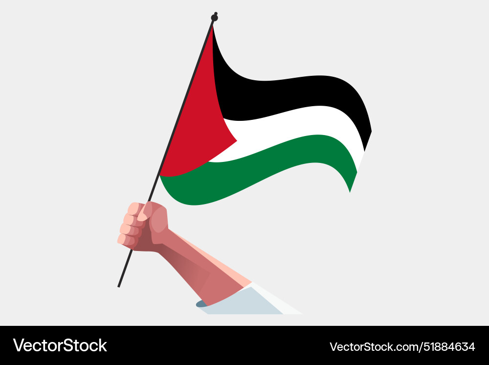 A hand holding palestine flag Royalty Free Vector Image