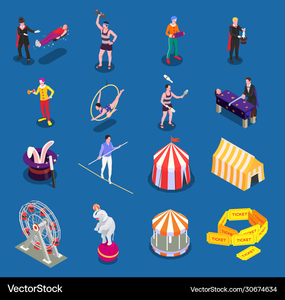 Circus icons set Royalty Free Vector Image - VectorStock
