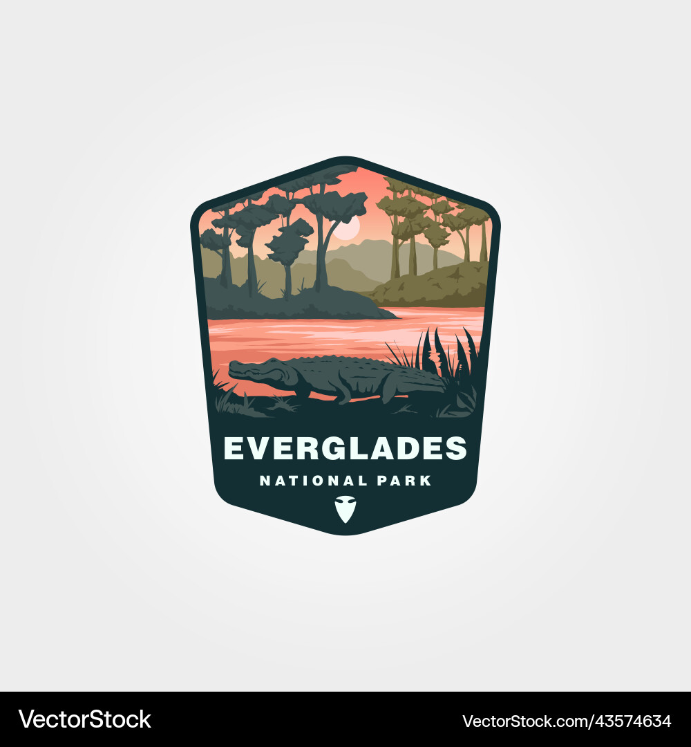 Everglades National Park Patch Royalty Free Vector Image
