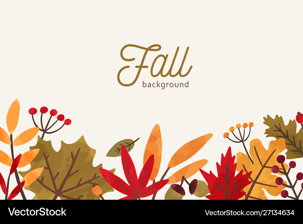 Fall hand drawn background autumn Royalty Free Vector Image