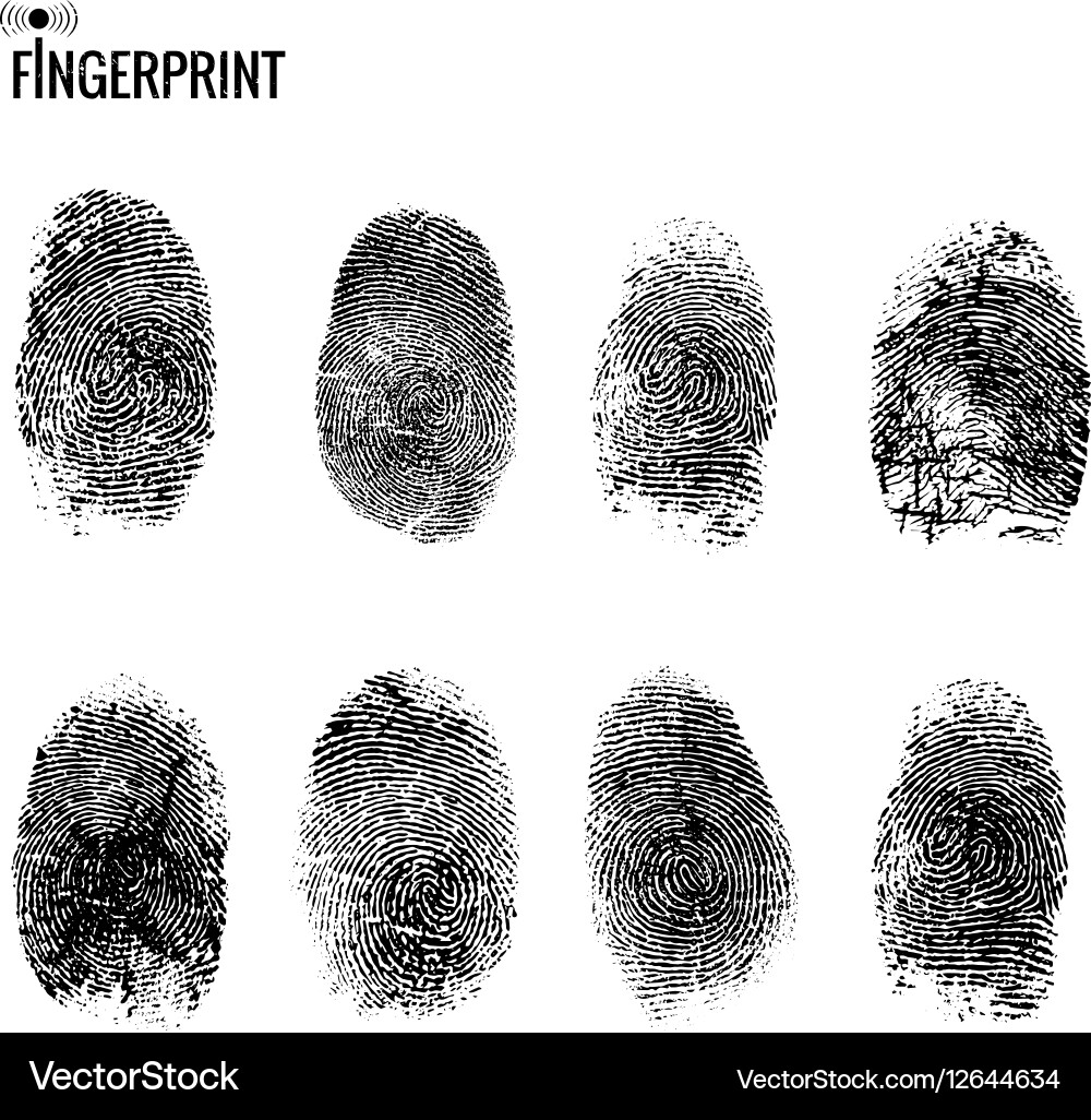 Fingerprint set Royalty Free Vector Image - VectorStock