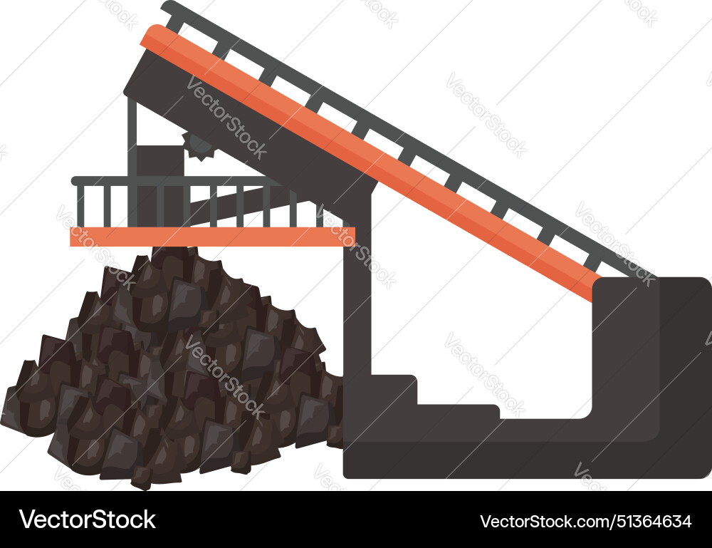 Graphic of a coal mining conveyor Royalty Free Vector Image