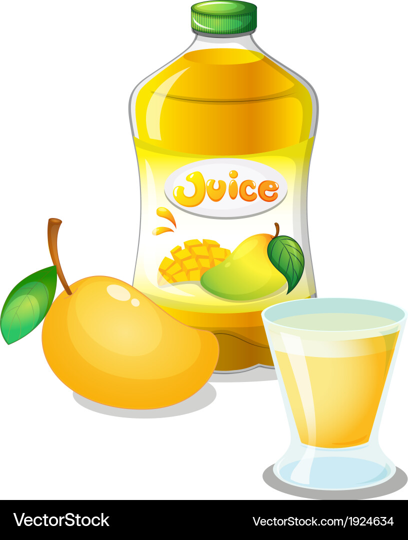 Mango juice drink Royalty Free Vector Image - VectorStock
