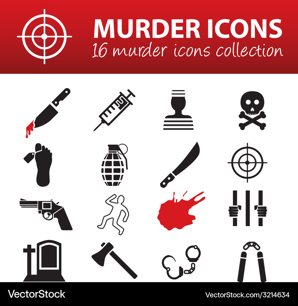Murder icons Royalty Free Vector Image - VectorStock