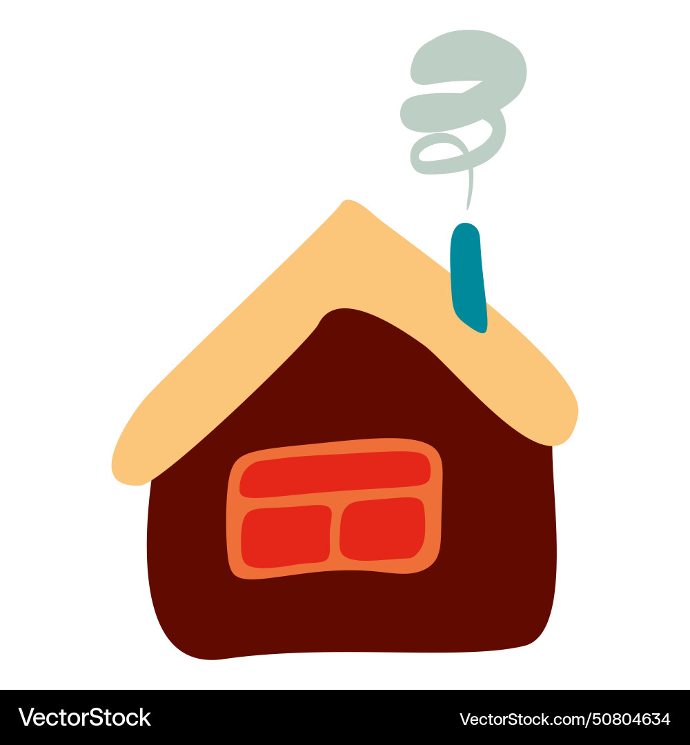 Small colorful crooked house in flat style Vector Image