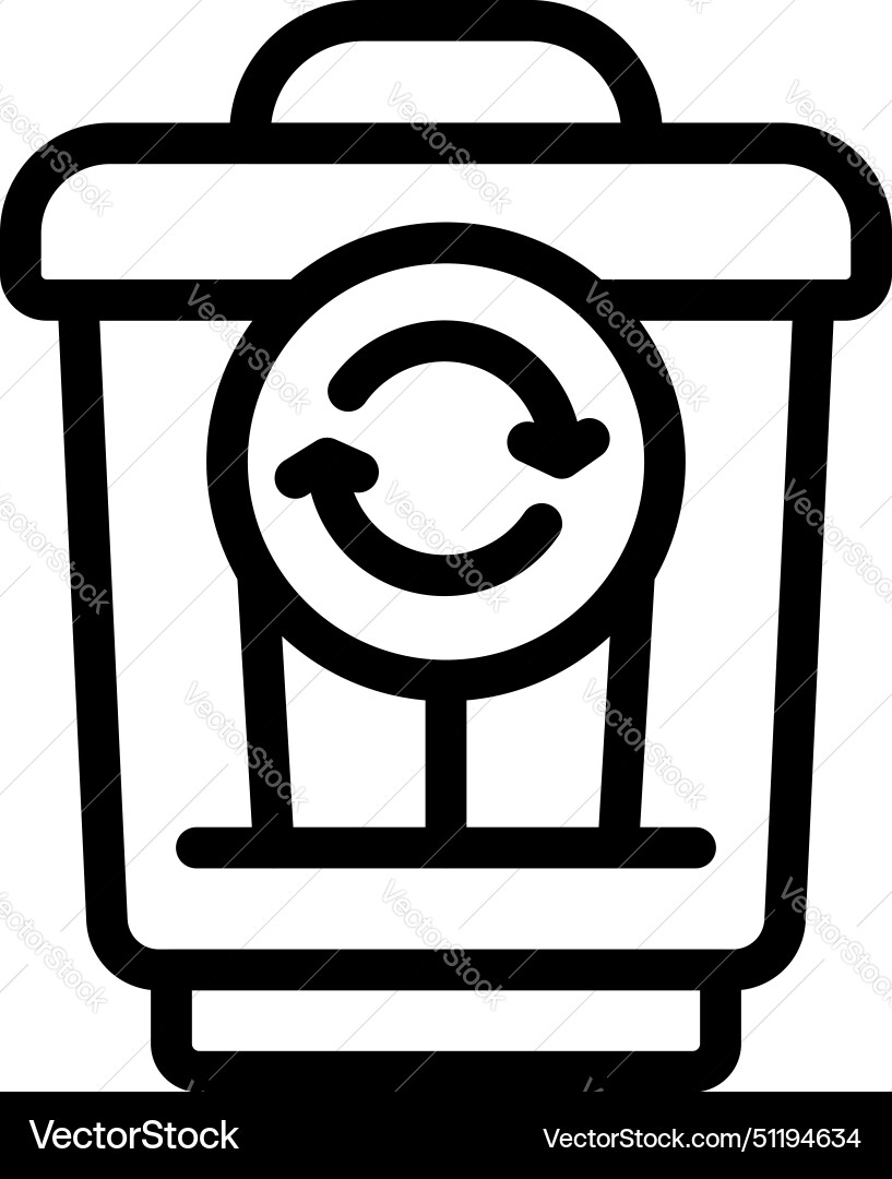 Sustainable waste management icon outline Vector Image
