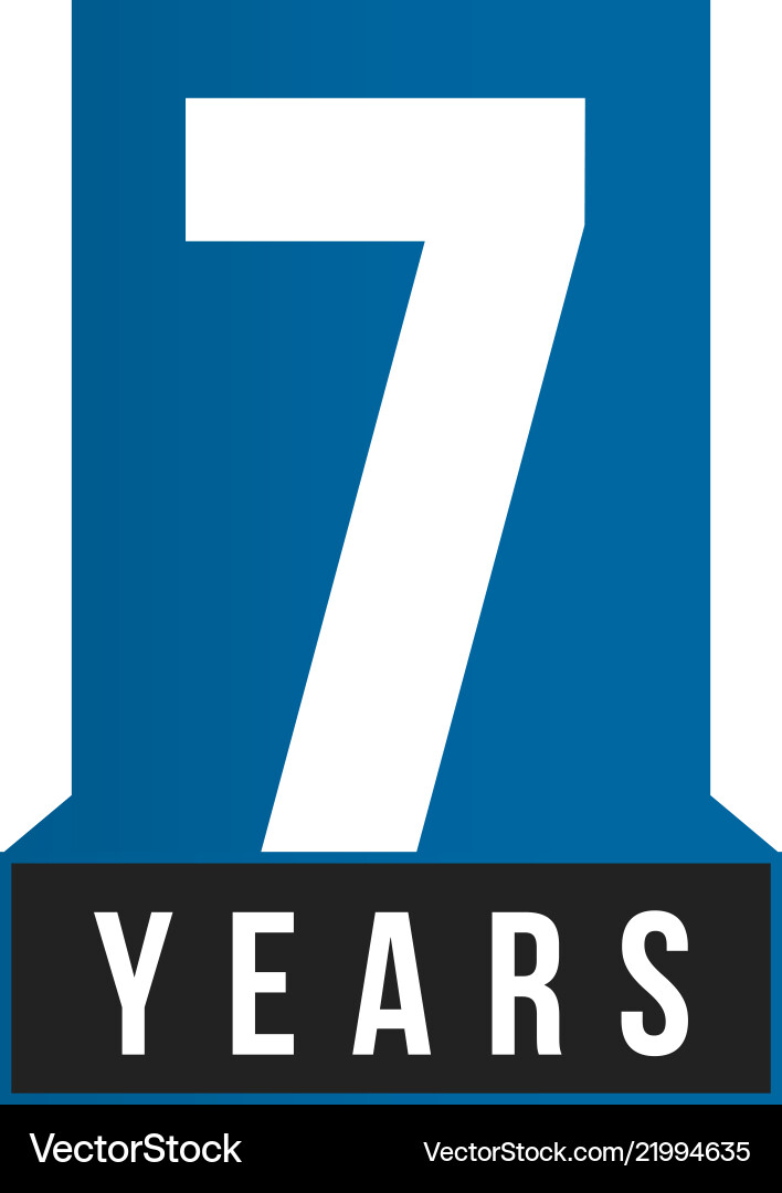 7 years anniversary icon birthday logo Royalty Free Vector
