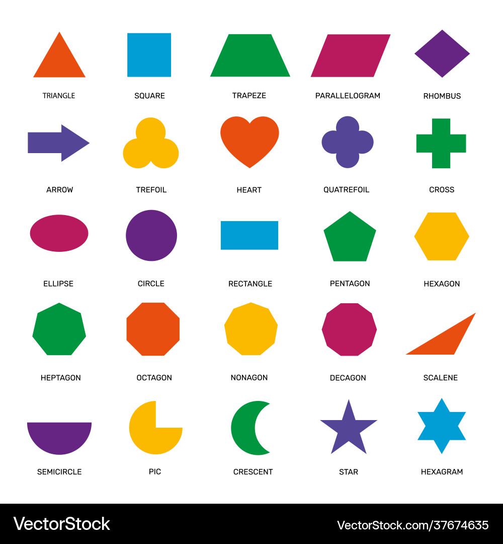 Basic geometric shapes ellipse rectangle Vector Image