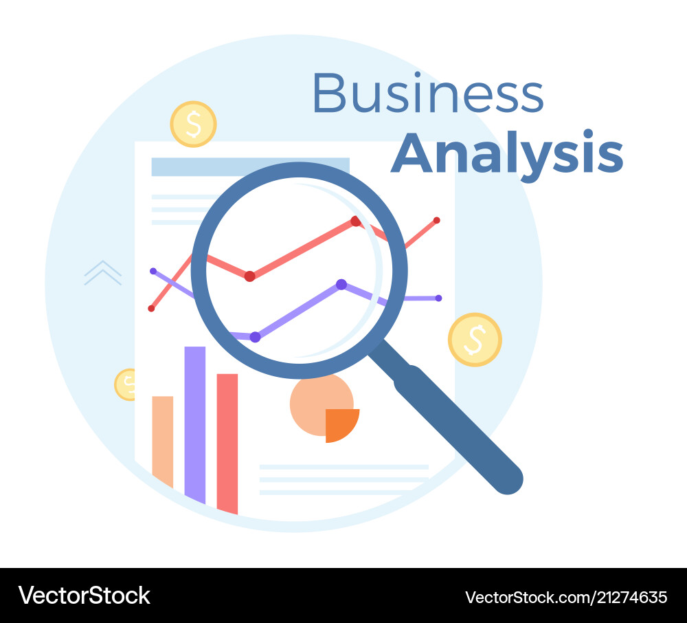 Financial business analysis flat Royalty Free Vector Image