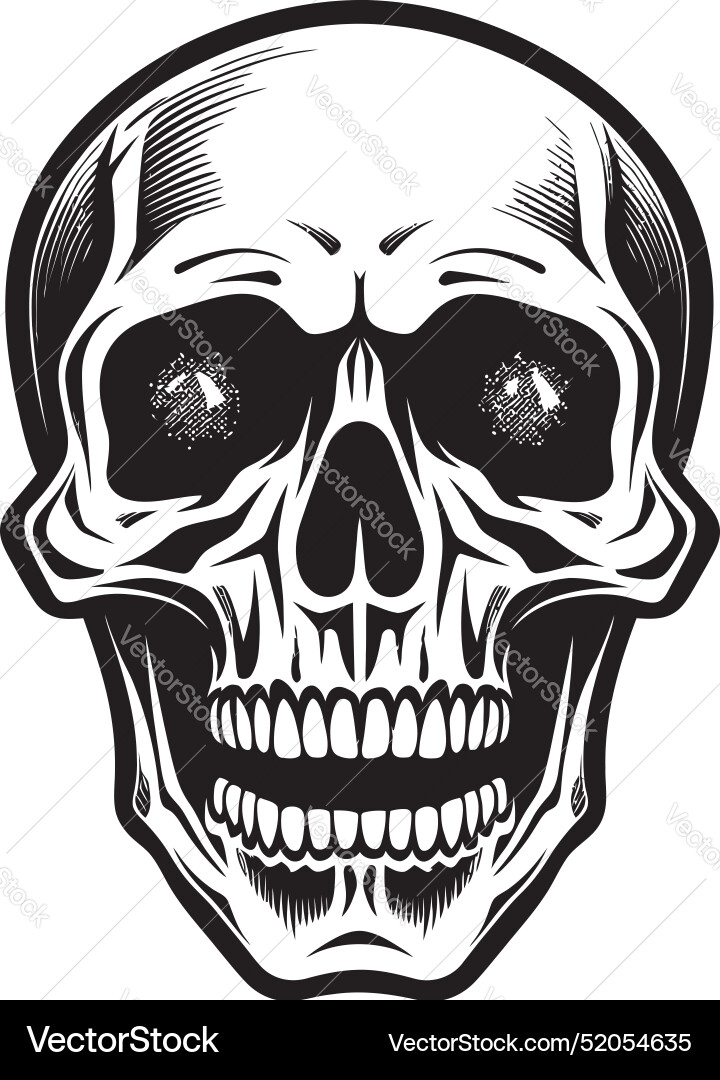 Frightening surprise emblem shocked skeleton Vector Image