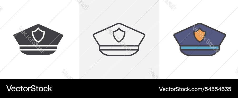 Police cap icon Royalty Free Vector Image - VectorStock