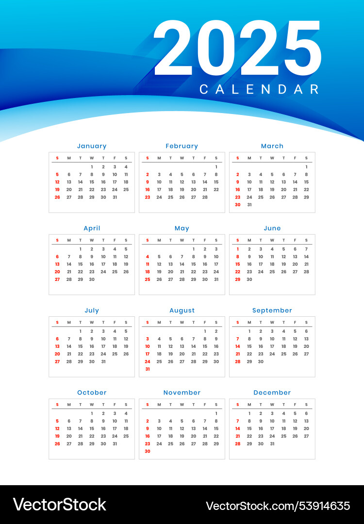 Printable 2025 event planner calendar template Vector Image