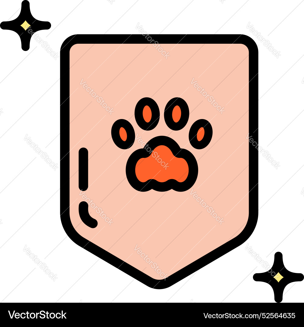 Protecting pets immunity line icon color symbol Vector Image