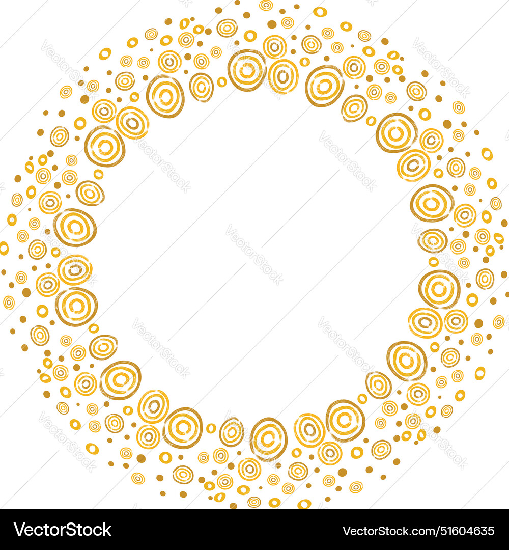 Round frame with dots and circles hand drawn Vector Image