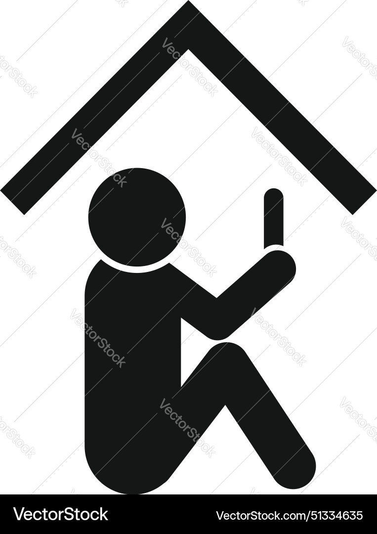Stay at home symbol with person icon Royalty Free Vector