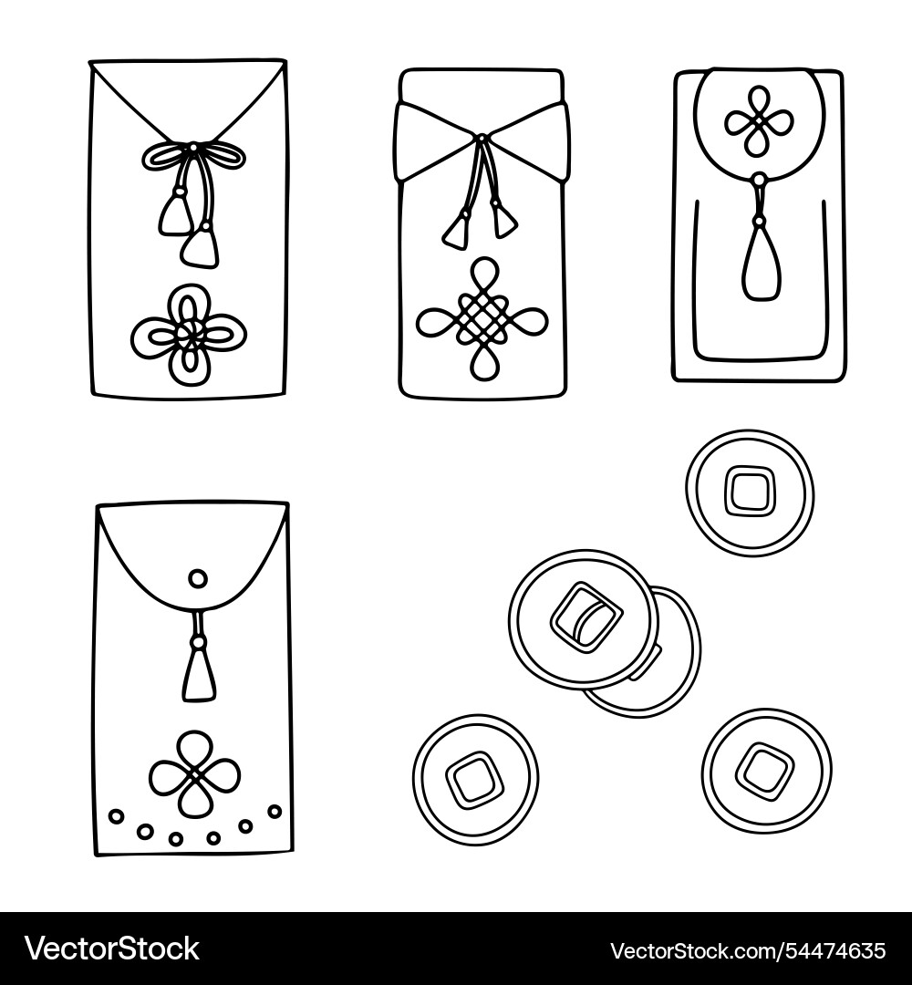 Traditional chinese red envelopes red packets Vector Image
