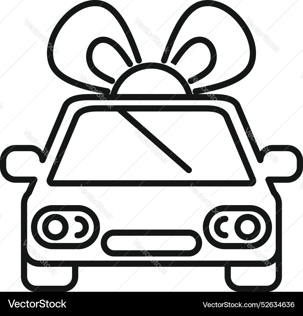 Car gift present icon outline style Royalty Free Vector