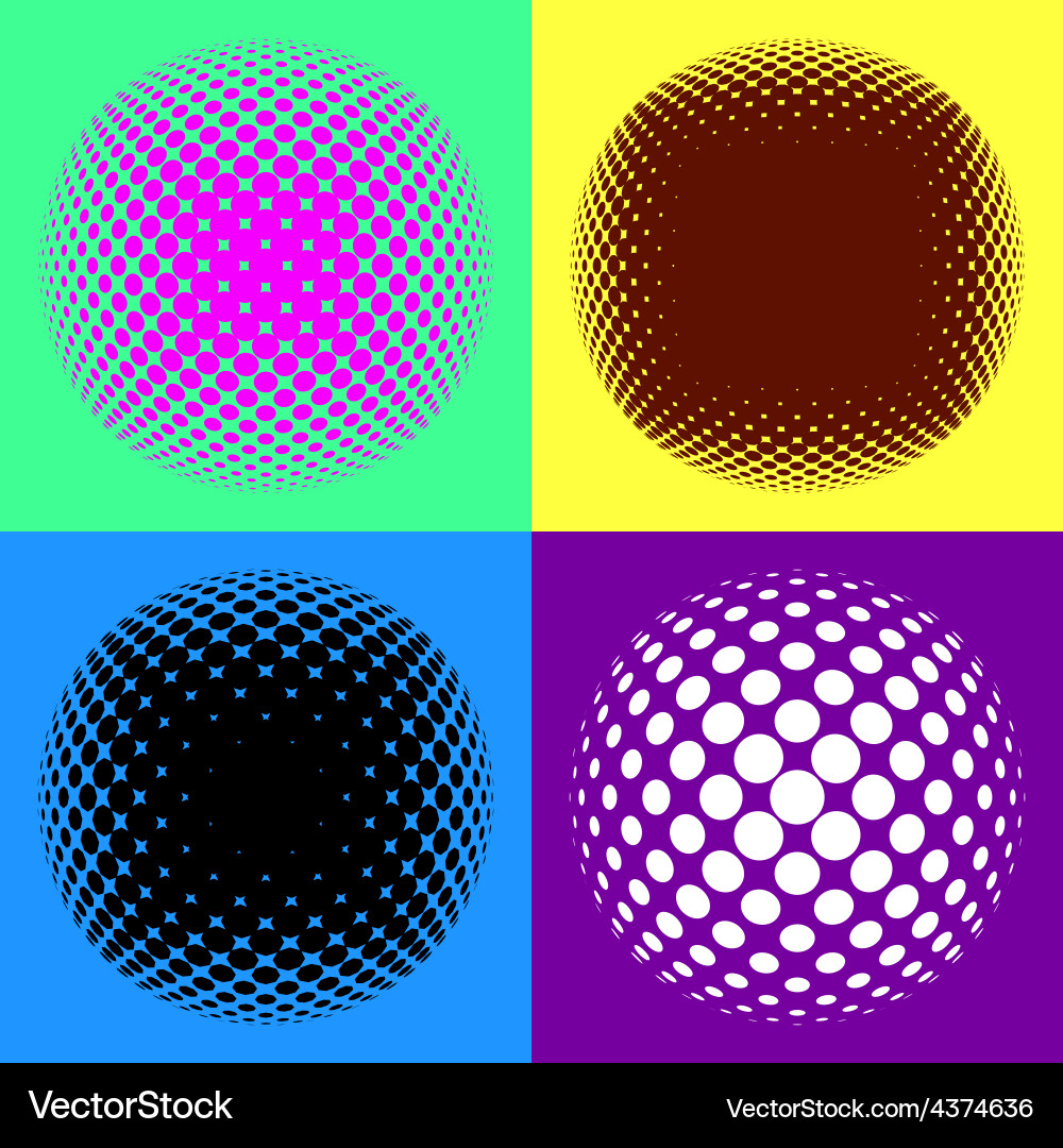 Colorful halftone design elements Royalty Free Vector Image