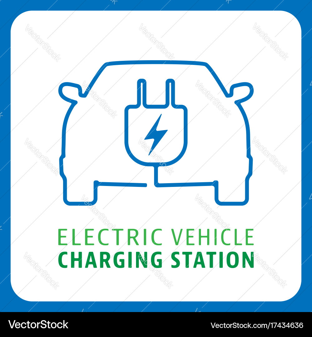Electric vehicle charging station symbol Vector Image
