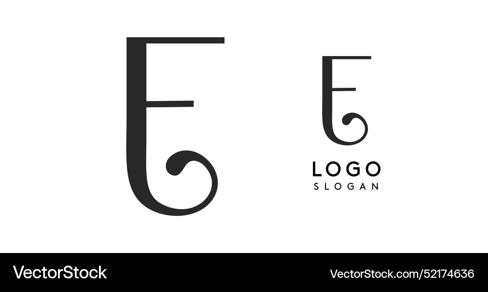 Elegant calligraphic logo stylish letter e sleek Vector Image