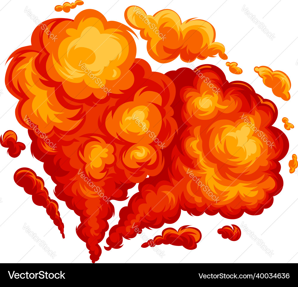 Fiery Red Explosion Cloud Royalty Free Vector Image