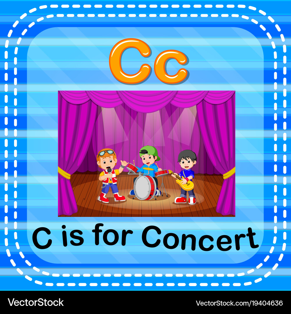 Flashcard letter c is for concert Royalty Free Vector Image