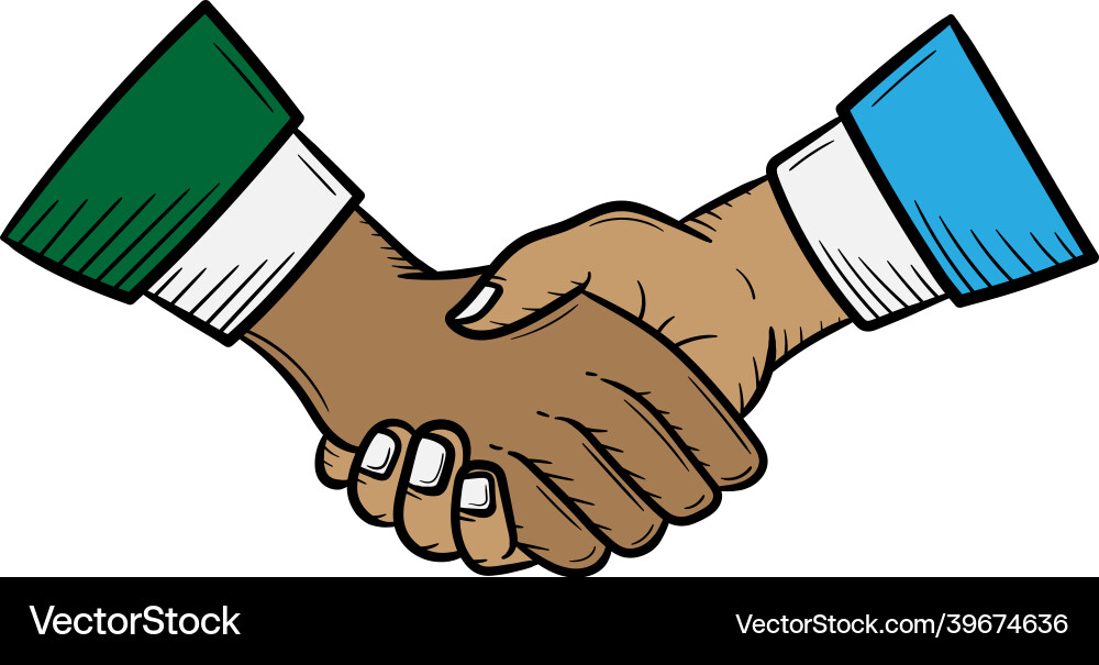Handshake hand drawn sketch design Royalty Free Vector Image